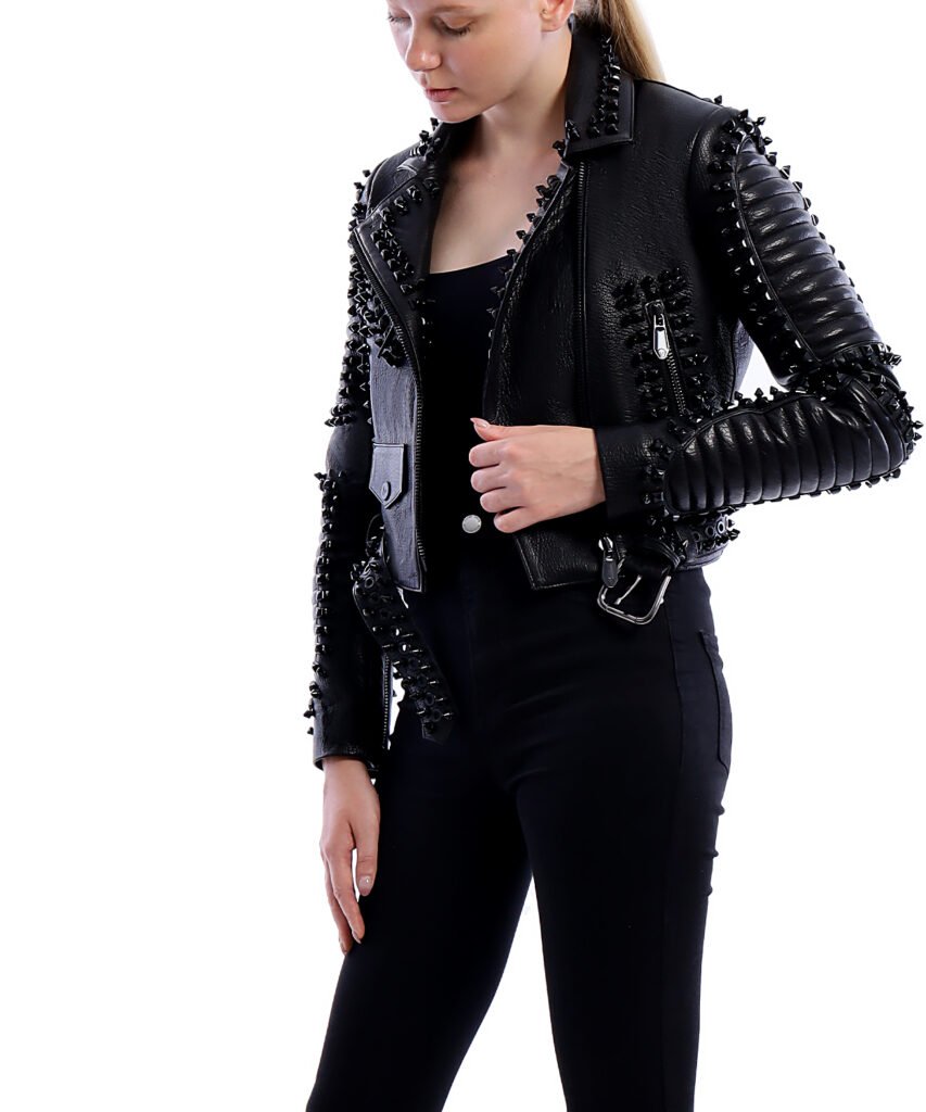 Spiked Leather Jacket - Vavskins